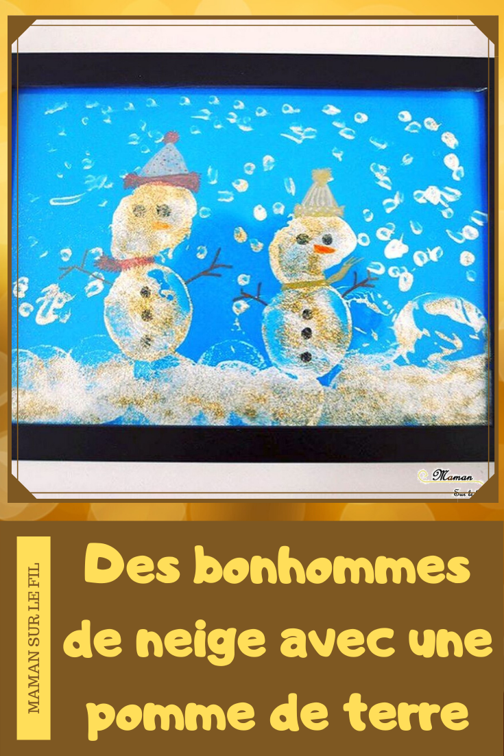 Des bonhommes de neige avec une pomme de terre {Activité} - Maman Sur ...