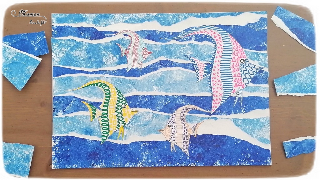 Mer En Papier D chir Et Poissons Tropicaux Graphiques Activit 