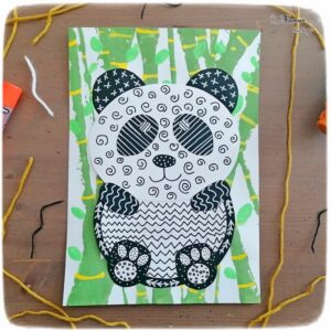Panda Graphique sur bambous peints au fil {Activité} - Maman Sur Le Fil