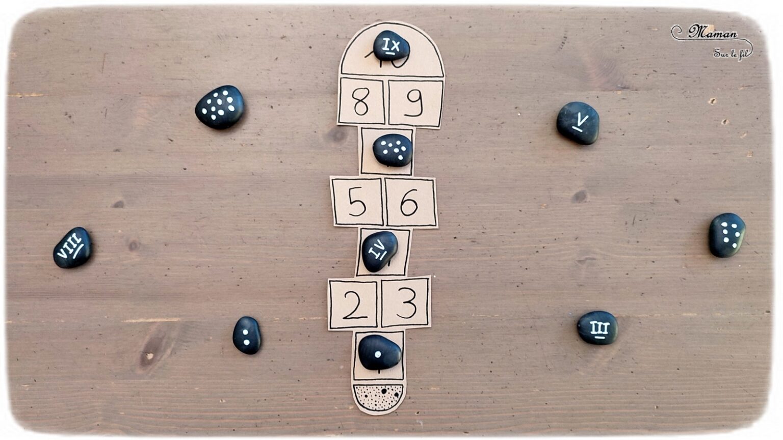 Jeu DIY - La marelle mathématique {Activité} - Maman Sur Le Fil