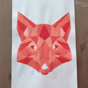 Renard géométrique en dégradé de peinture {Activité} - Maman Sur Le Fil