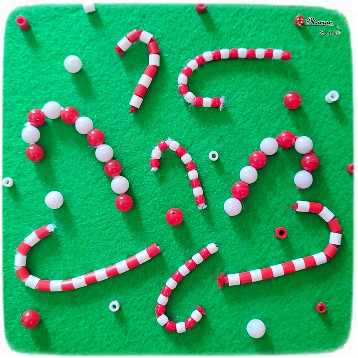 Sucres d'orge en perles et fils chenille {Activité} - Maman Sur Le Fil