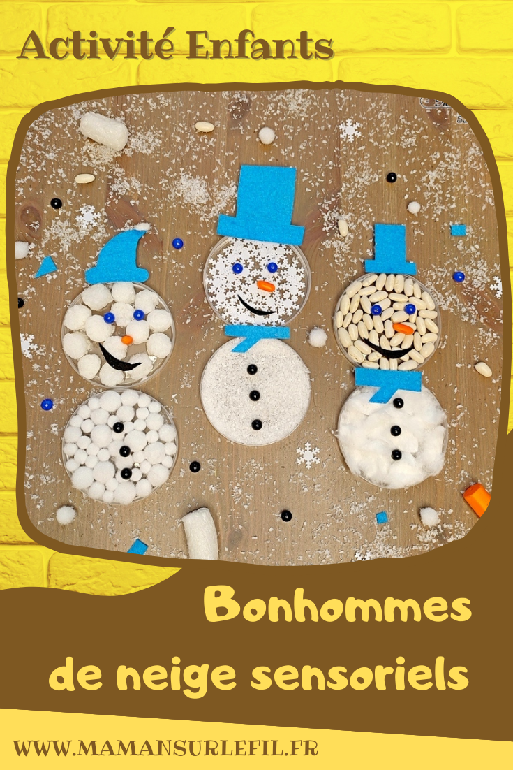 Bonhommes de neige sensoriels en récup' {Activité} - Maman Sur Le Fil