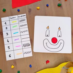 Clown en graphismes aux dés {Activité} - Maman Sur Le Fil