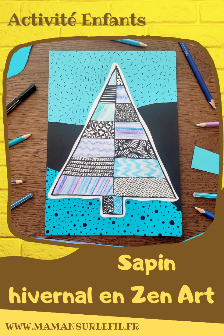 Sapin graphique aux couleurs hivernales {Activité} - Maman Sur Le Fil
