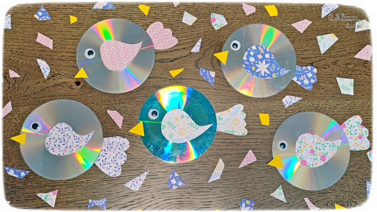 Fabriquer des oiseaux avec de vieux CD {Activité} - Maman Sur Le Fil