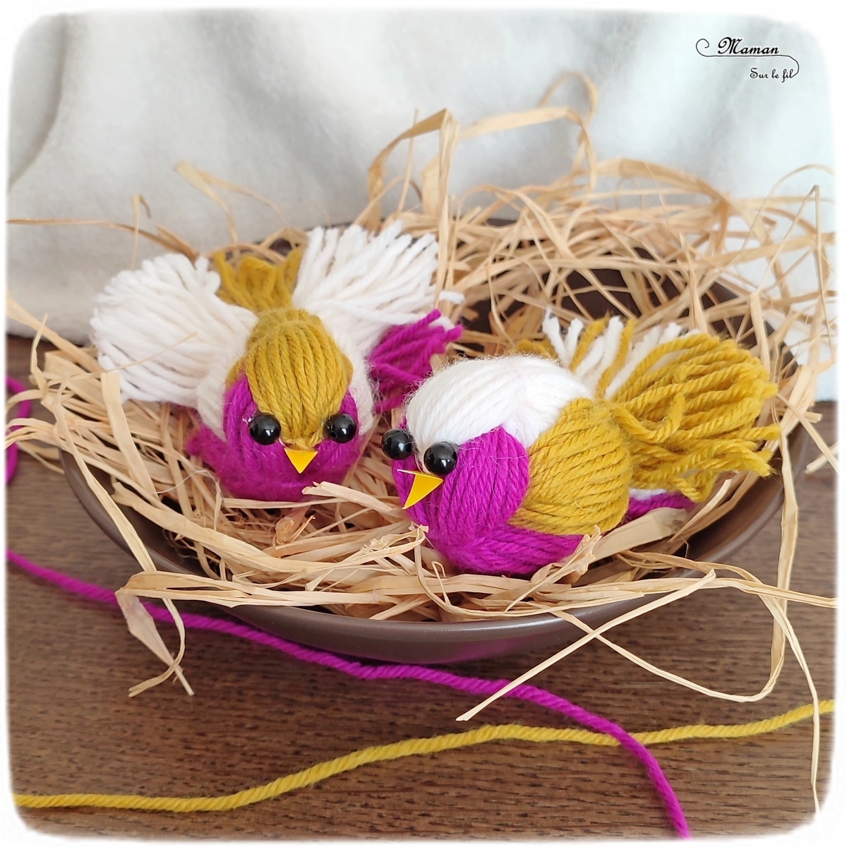 Petits oiseaux en laine {Activité} - Maman Sur Le Fil