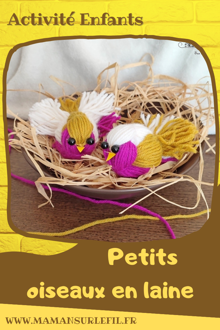 Petits oiseaux en laine {Activité} - Maman Sur Le Fil