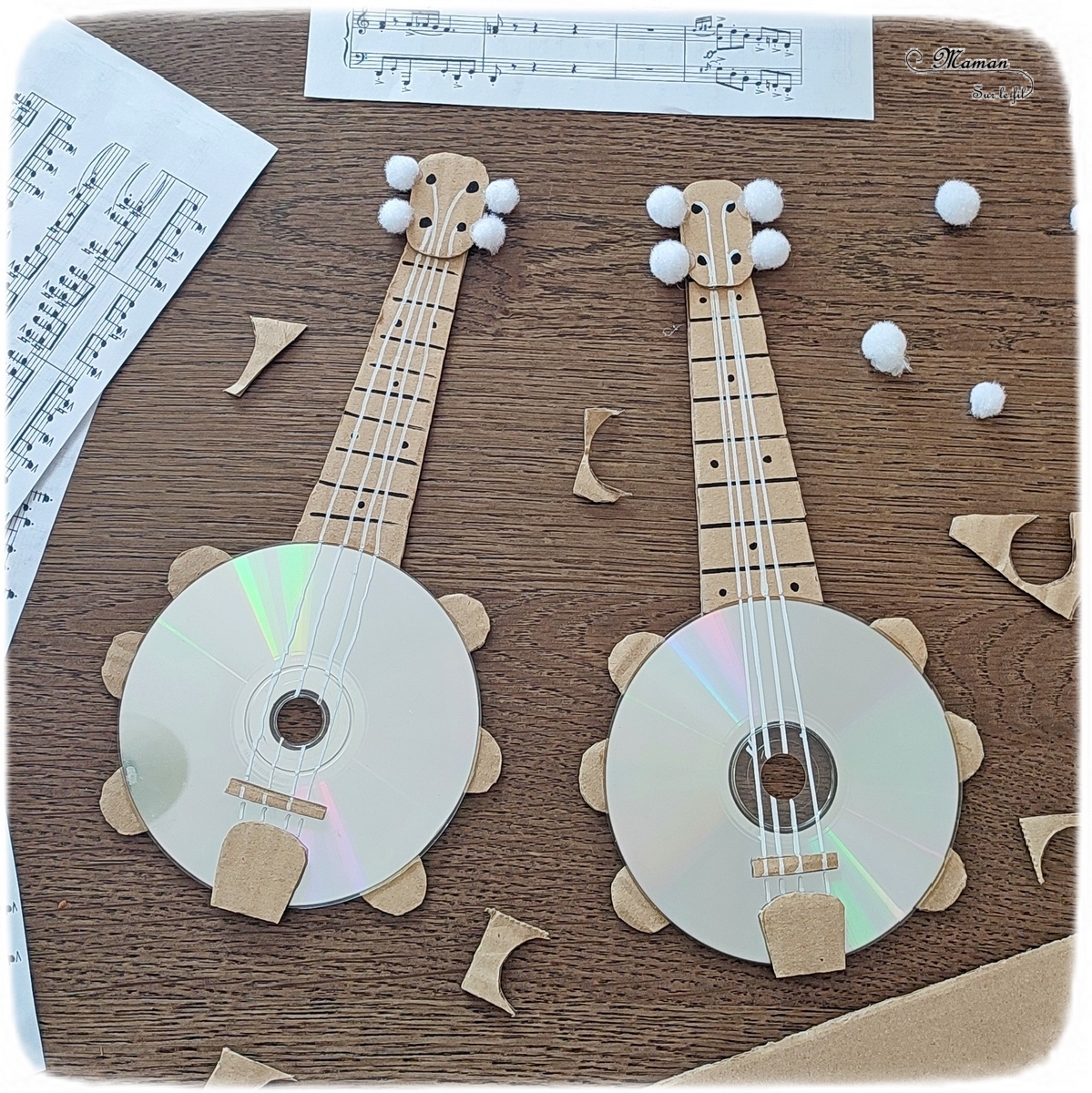 Banjos avec un CD et du carton {Activité} - Maman Sur Le Fil