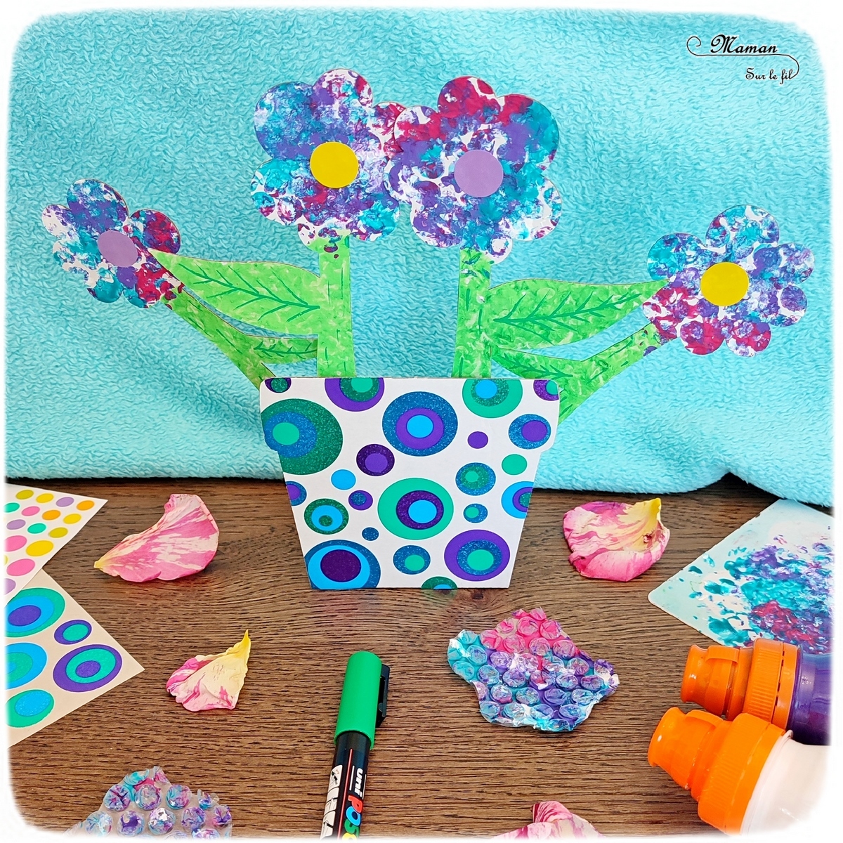 Pot de Fleurs en carton à décorer {Activité} - Maman Sur Le Fil