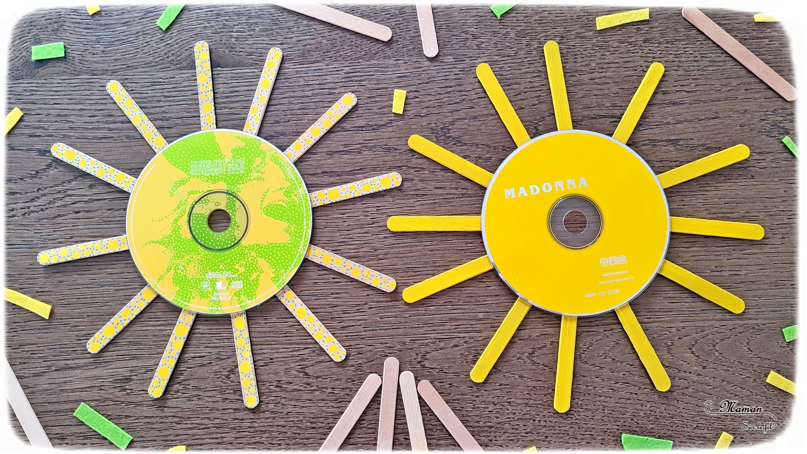 Soleil avec CD et bâtonnets de glace {Activité} - Maman Sur Le Fil