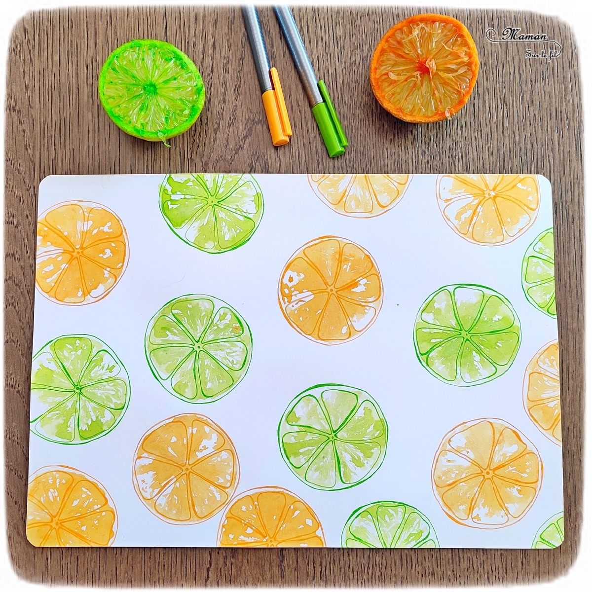 Empreintes de citron avec de l'encre {Activité} - Maman Sur Le Fil