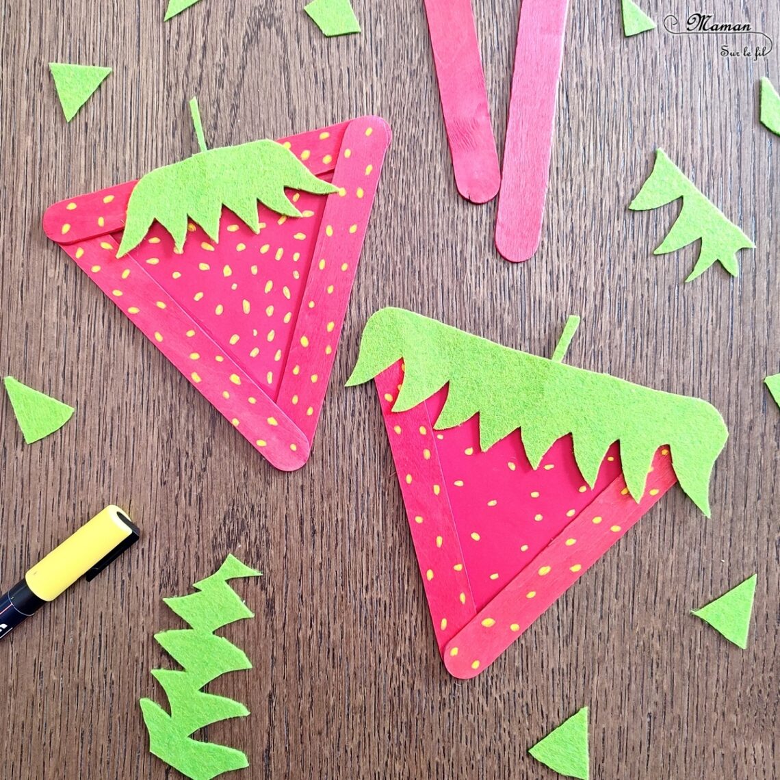 Fraises avec des bâtonnets de glace {Activité} - Maman Sur Le Fil