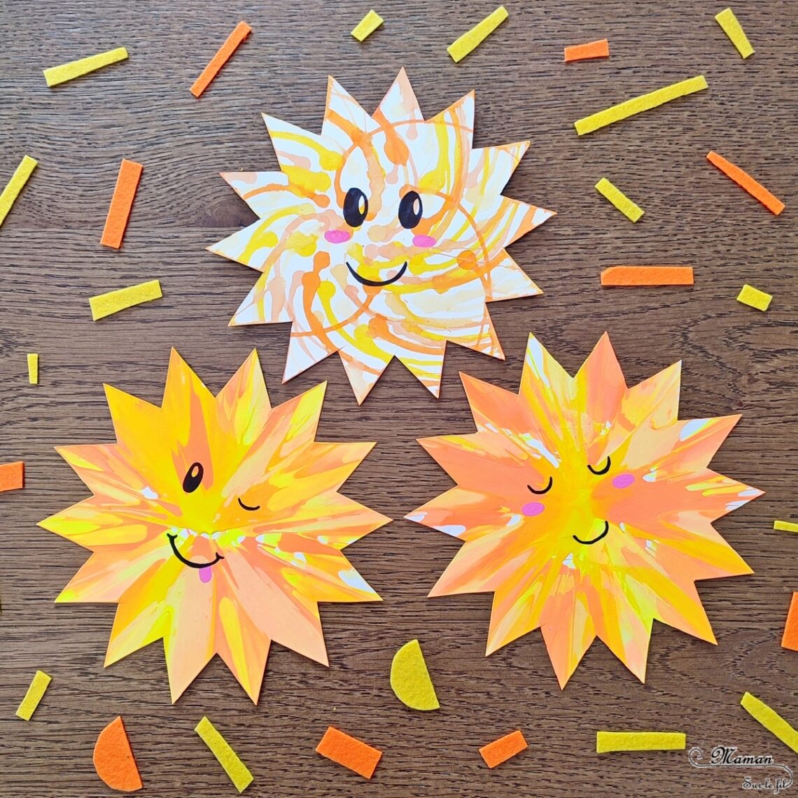 Soleils à l'essoreuse à salade {Activité} - Maman Sur Le Fil