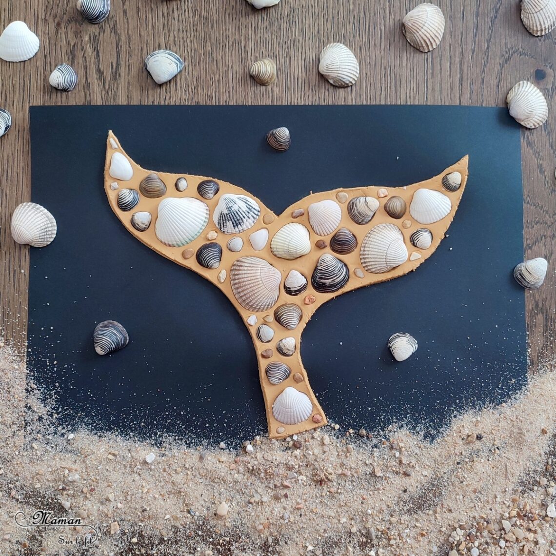 Queue de baleine avec des coquillages {Activité} - Maman Sur Le Fil
