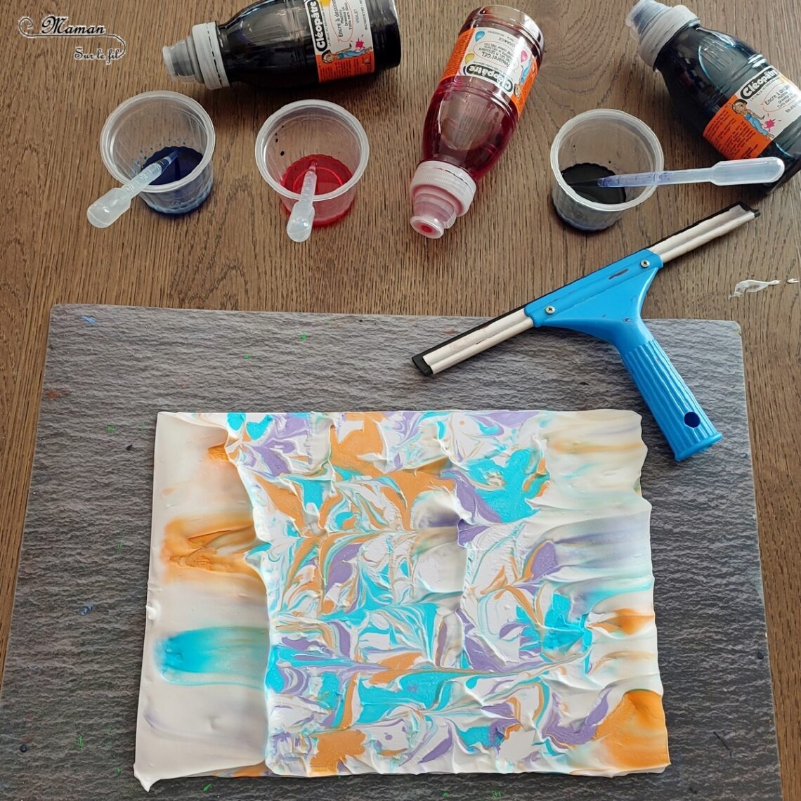 Monstres marbrés - Mousse à raser et encre {Activité} - Maman Sur Le Fil