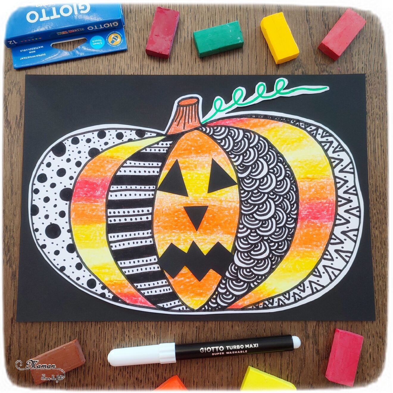 Citrouille graphique tout en contraste {Activité} - Maman Sur Le Fil