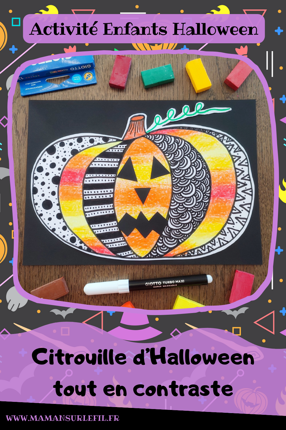Citrouille graphique tout en contraste {Activité} - Maman Sur Le Fil
