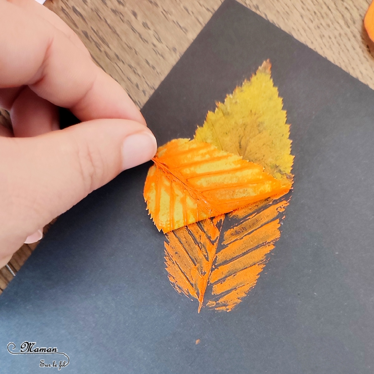 Empreintes de feuilles à la peinture et contours {Activité} - Maman Sur ...