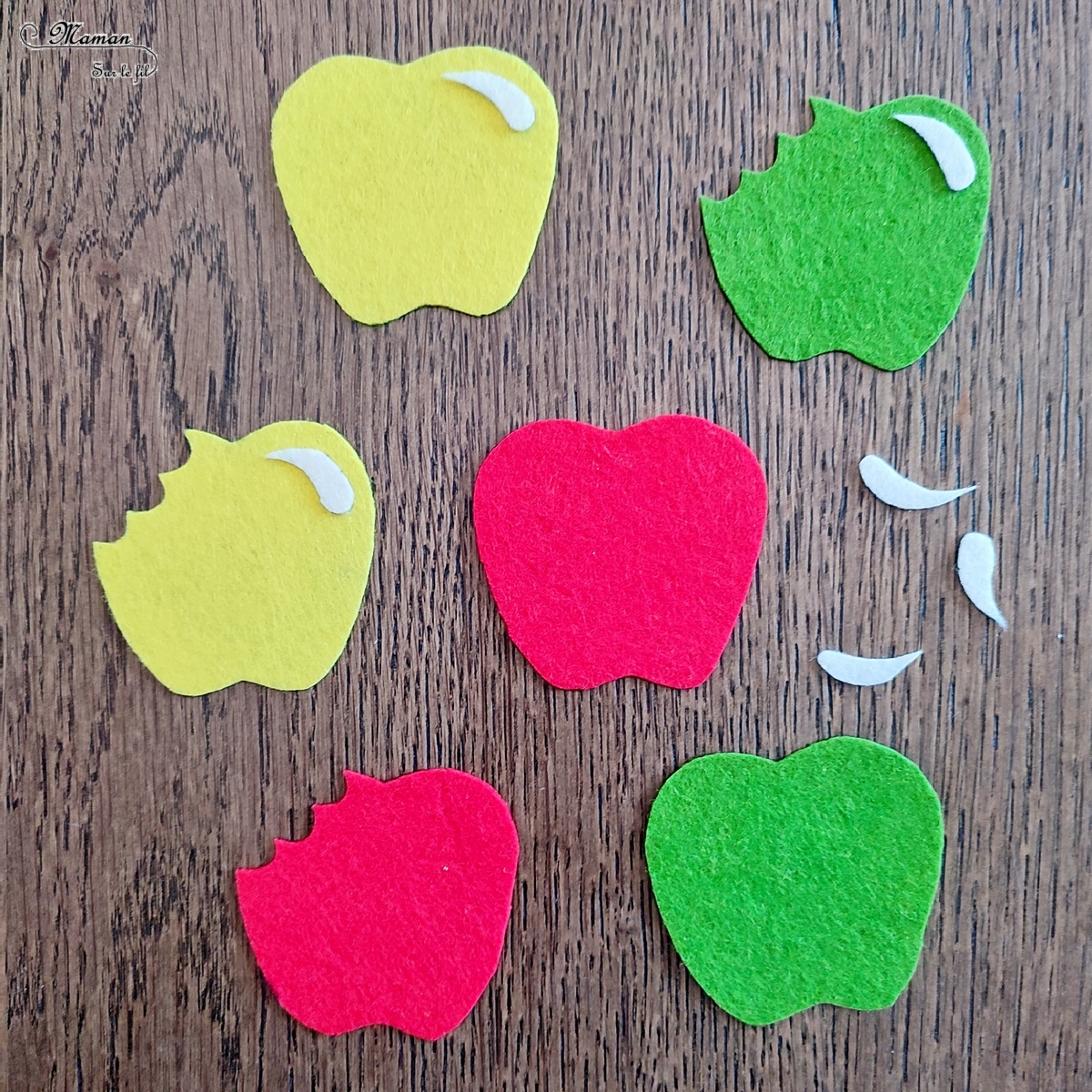 Pommes en feutrine et pinces à linge {Activité} - Maman Sur Le Fil