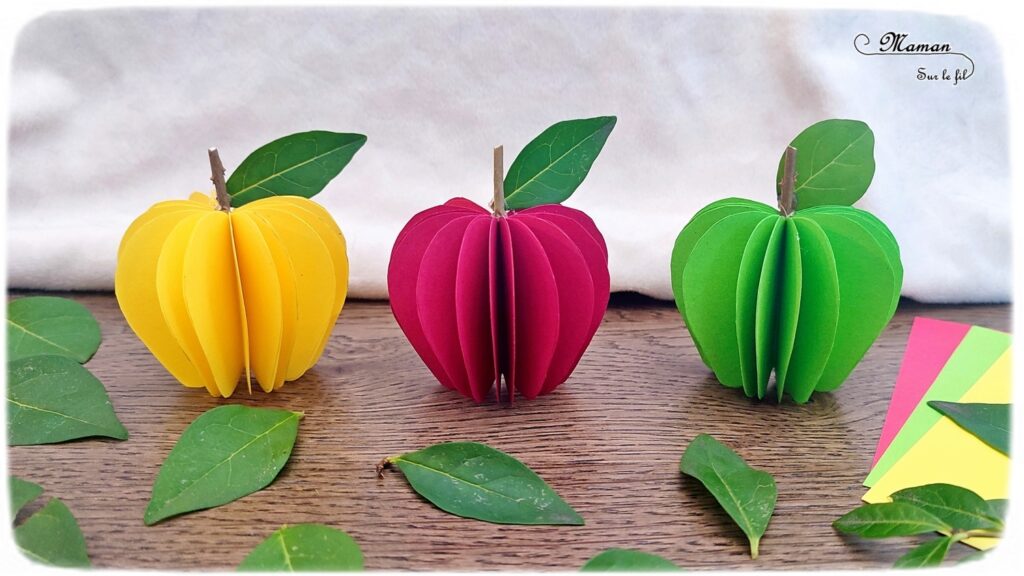Pommes 3D en papier {Activité} - Maman Sur Le Fil