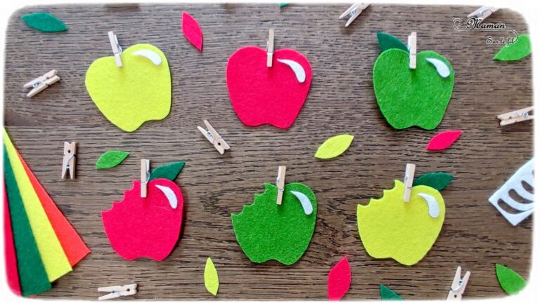 Pommes en feutrine et pinces à linge {Activité} - Maman Sur Le Fil