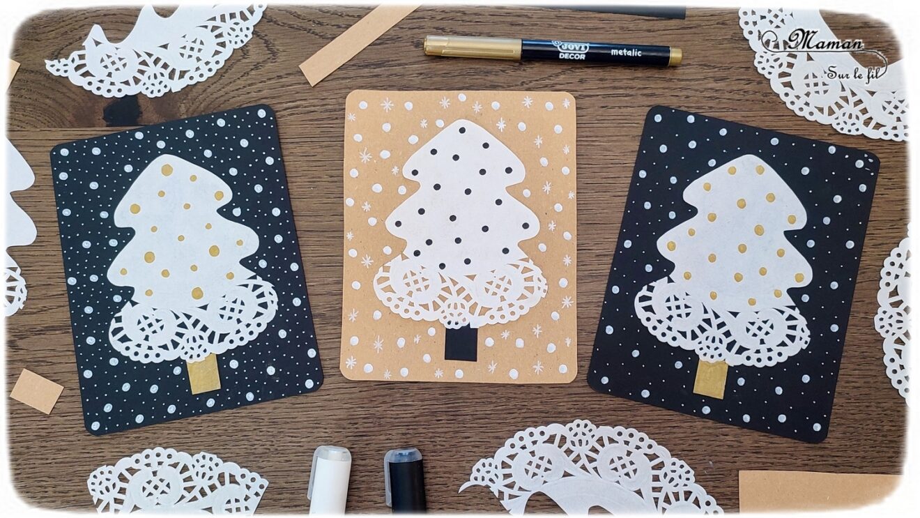 Sapins blancs avec des napperons {Activité} - Maman Sur Le Fil