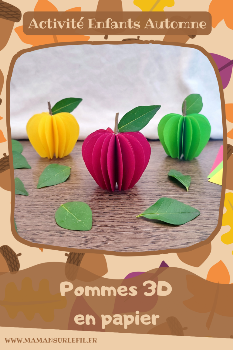 Pommes 3D en papier {Activité} - Maman Sur Le Fil