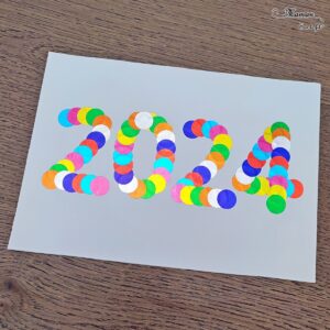 Carte Bonne année 2024 en gommettes {Activité} - Maman Sur Le Fil