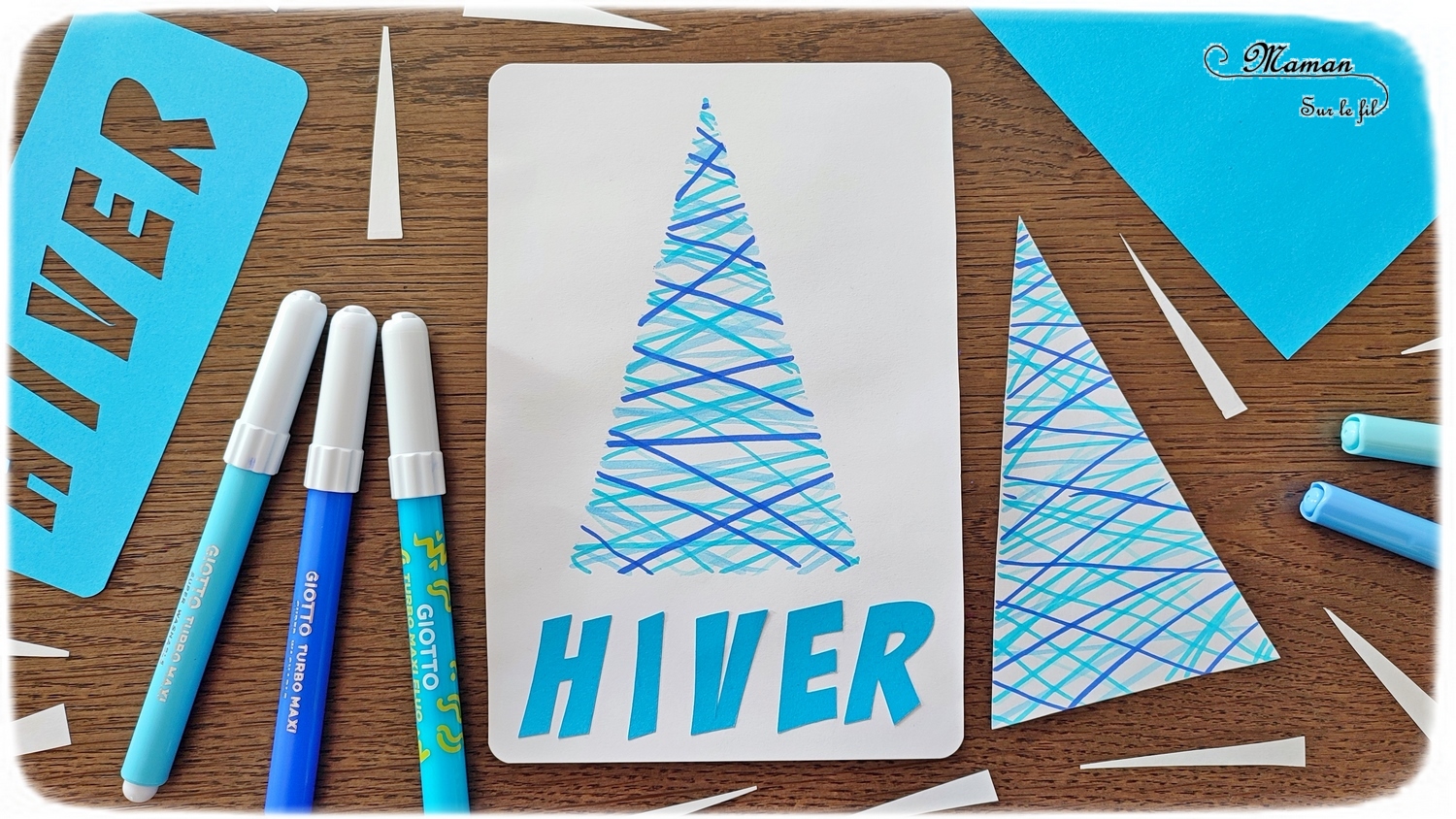 Sapin hivernal avec des traits {Activité} - Maman Sur Le Fil