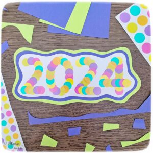 Carte Bonne année 2024 en gommettes {Activité} - Maman Sur Le Fil