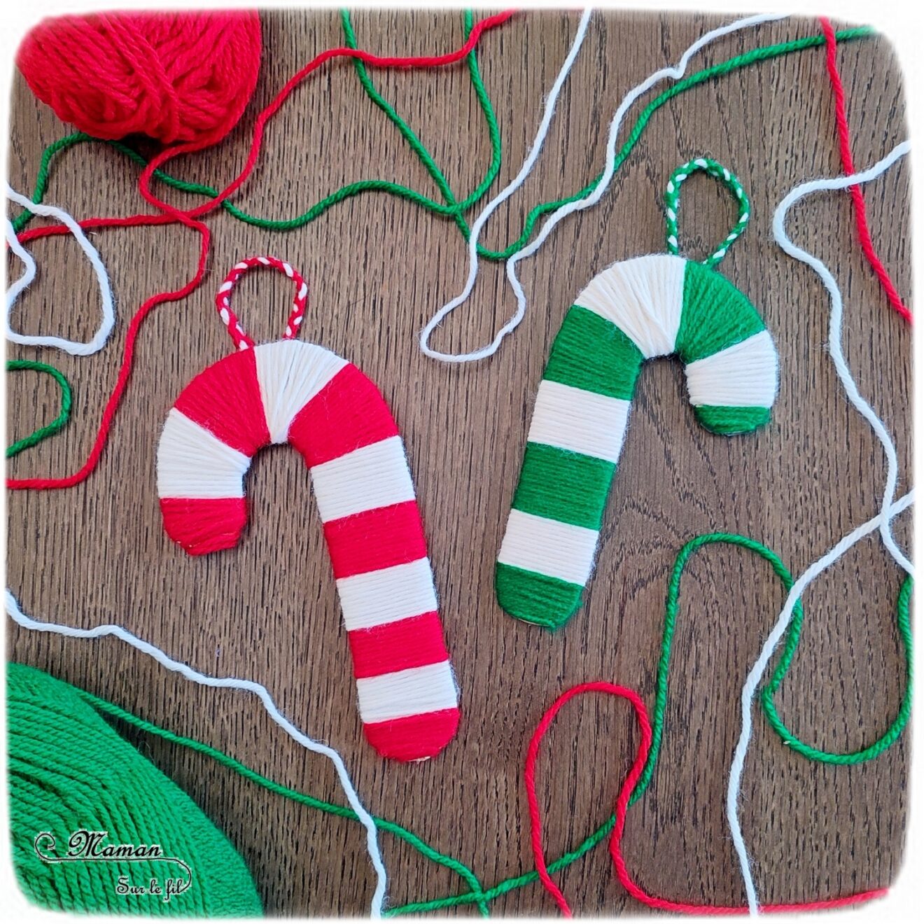 Sucres d'orge en laine et carton {Activité} - Maman Sur Le Fil