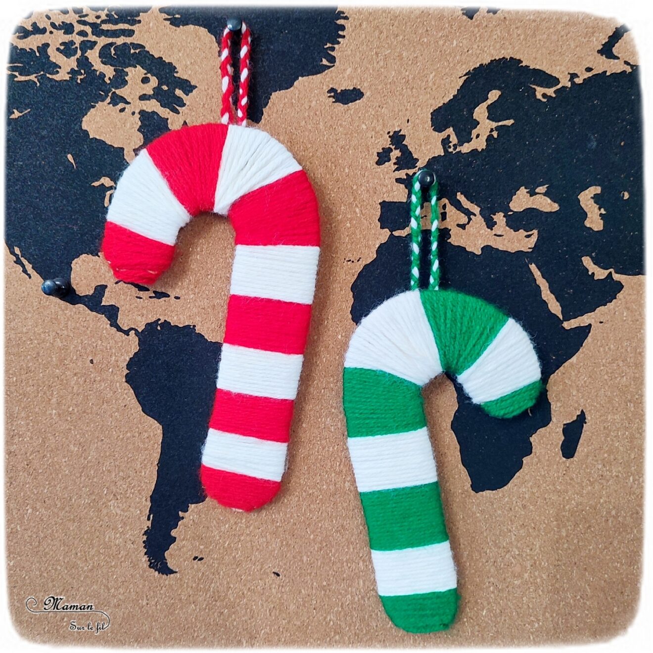 Sucres d'orge en laine et carton {Activité} - Maman Sur Le Fil