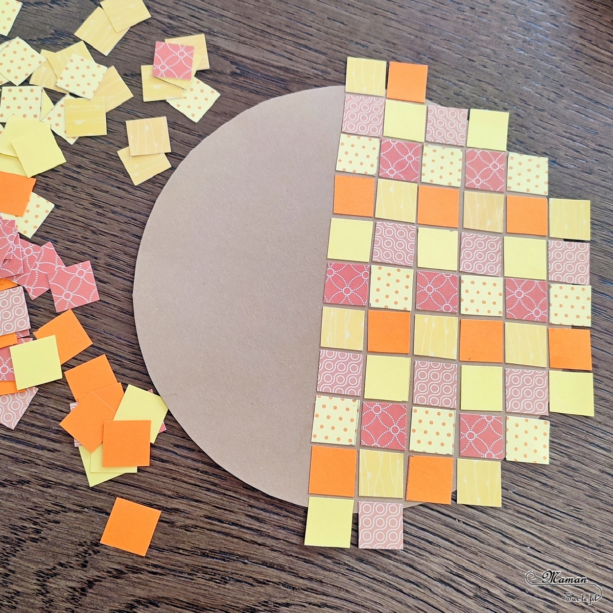 Mignonne galette en mosaïque de papiers {Activité} - Maman Sur Le Fil