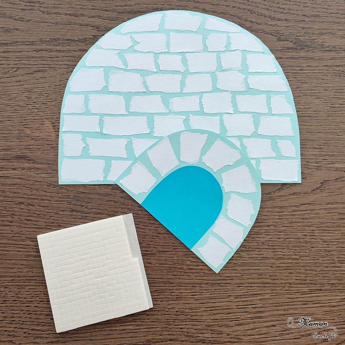 Igloo en papier déchiré {Activité} - Maman Sur Le Fil