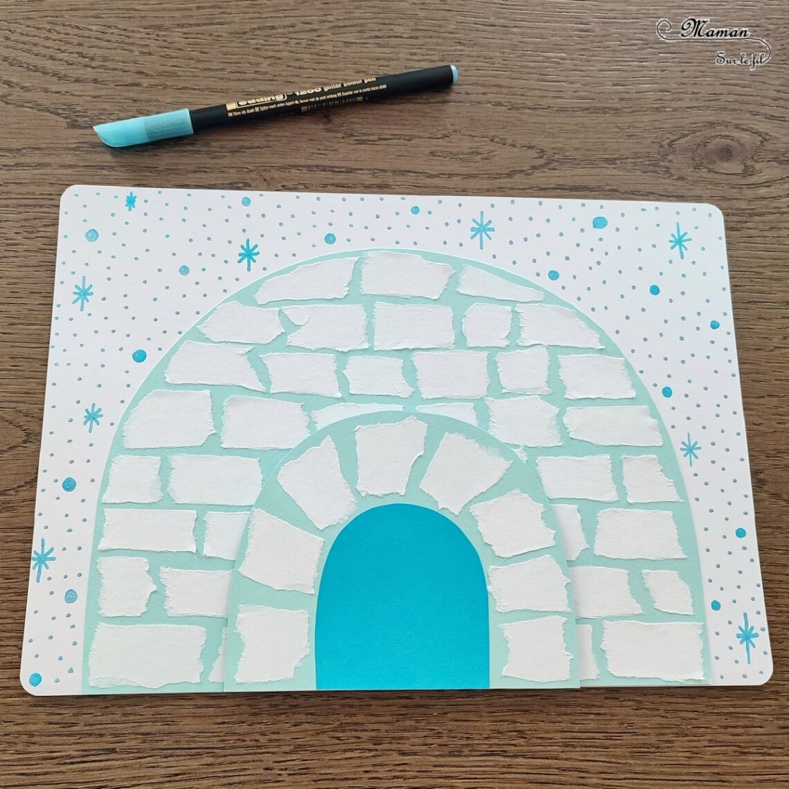 Igloo en papier déchiré {Activité} - Maman Sur Le Fil