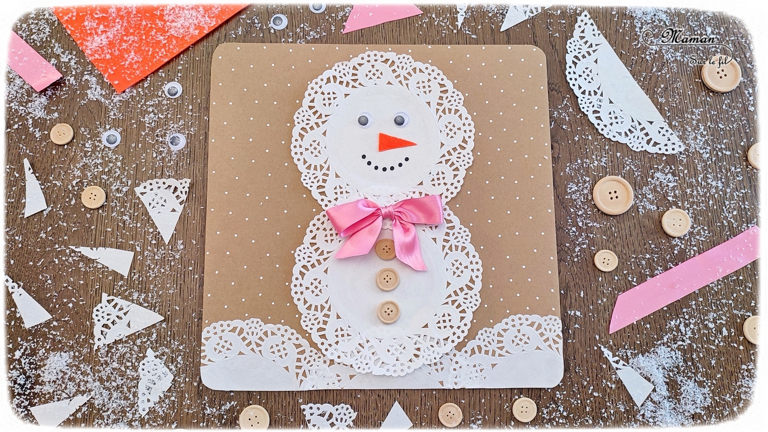 Bonhomme de neige avec des napperons {Activité} - Maman Sur Le Fil