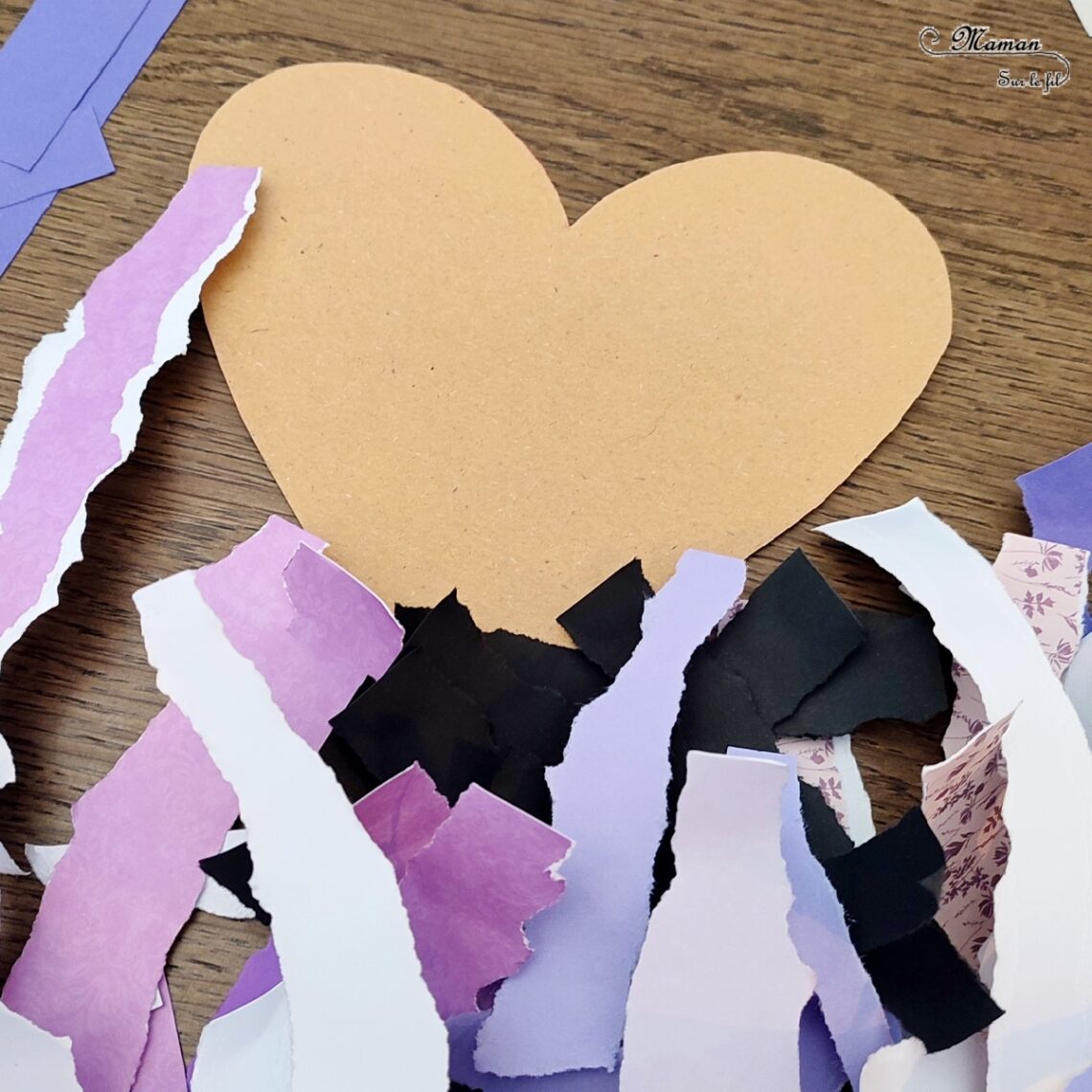 Coeurs en papier déchiré {Activité} - Maman Sur Le Fil