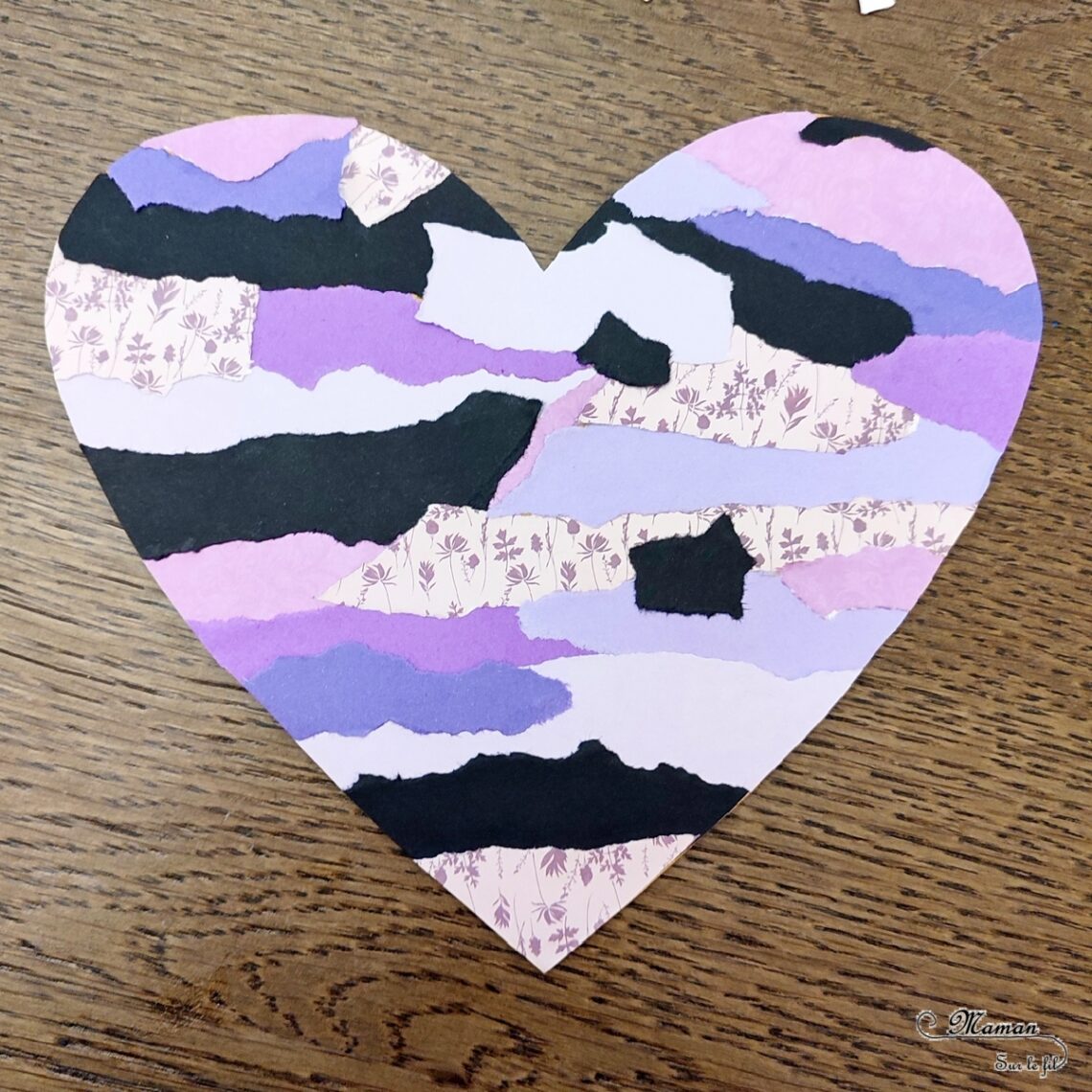 Coeurs en papier déchiré {Activité} - Maman Sur Le Fil