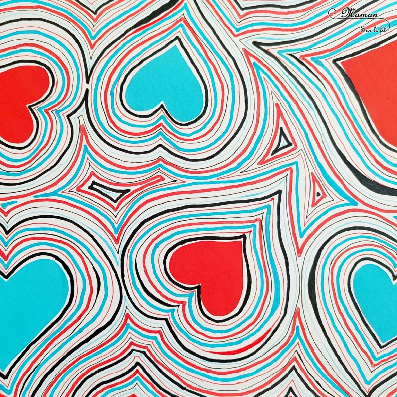 Coeurs concentriques pailletés {Activité} - Maman Sur Le Fil