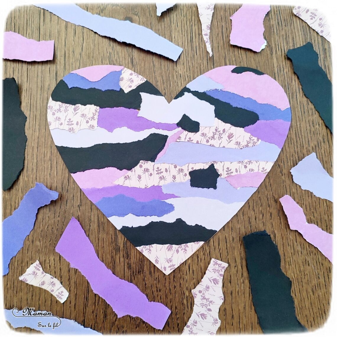Coeurs en papier déchiré {Activité} - Maman Sur Le Fil