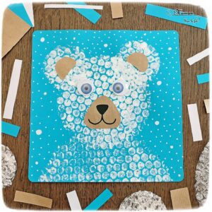 Ours polaire peint au papier à bulles {Activité} - Maman Sur Le Fil