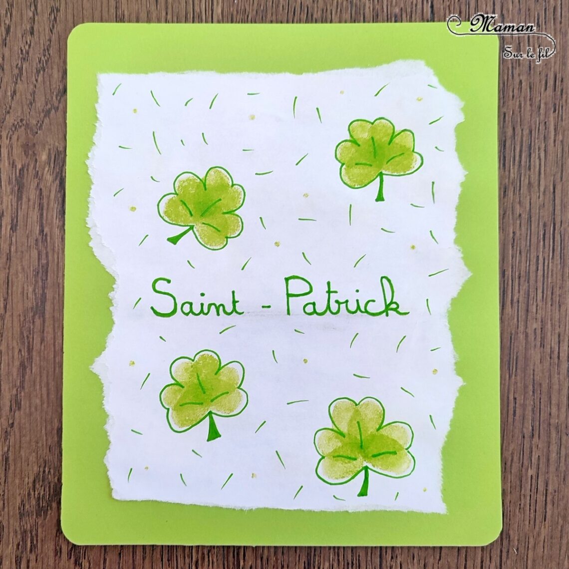 Trèfles de la Saint-Patrick en empreintes de doigts {Activité} - Maman ...
