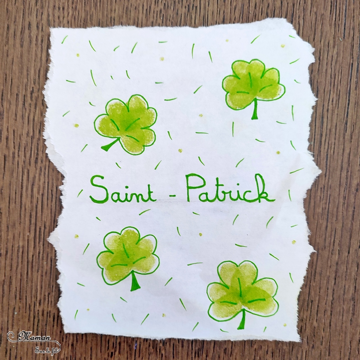 Trèfles de la Saint-Patrick en empreintes de doigts {Activité} - Maman ...