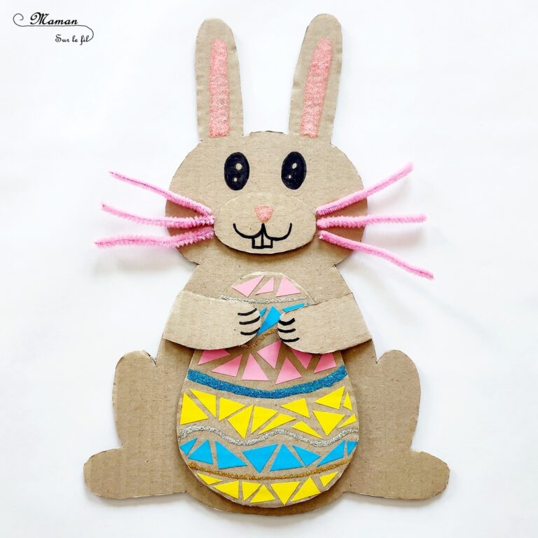 Lapin et son oeuf de Pâques en carton {Activité} - Maman Sur Le Fil