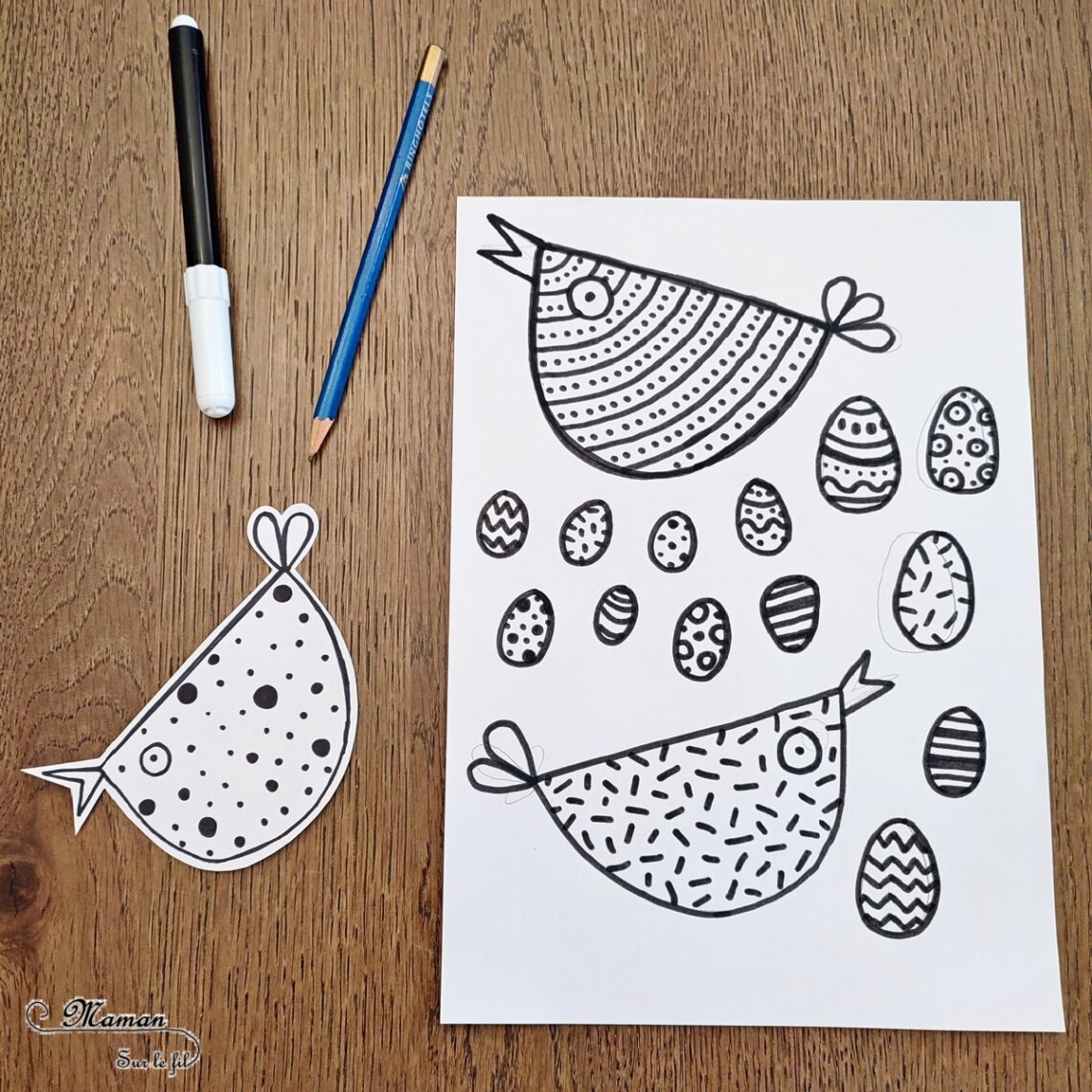 Poules rigolotes de Pâques {Activité} - Maman Sur Le Fil