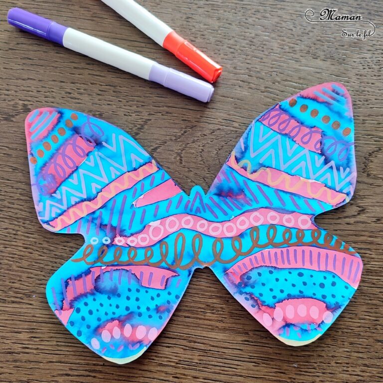 Papillons multicolores Encre et Graphismes {Activité} - Maman Sur Le Fil