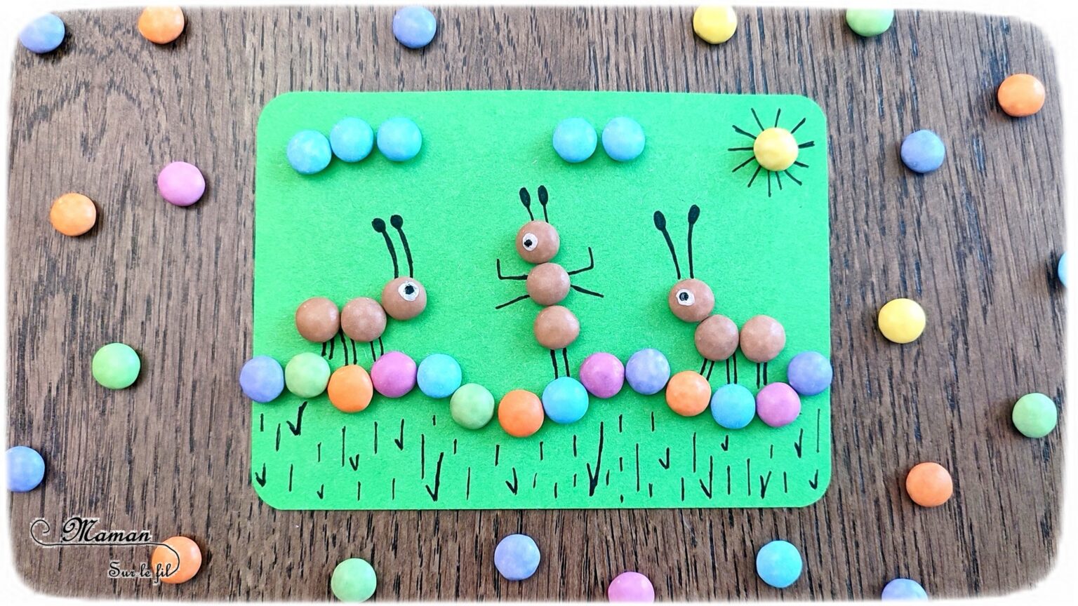 Petit tableau Fourmis avec des Smarties® {Activité} - Maman Sur Le Fil