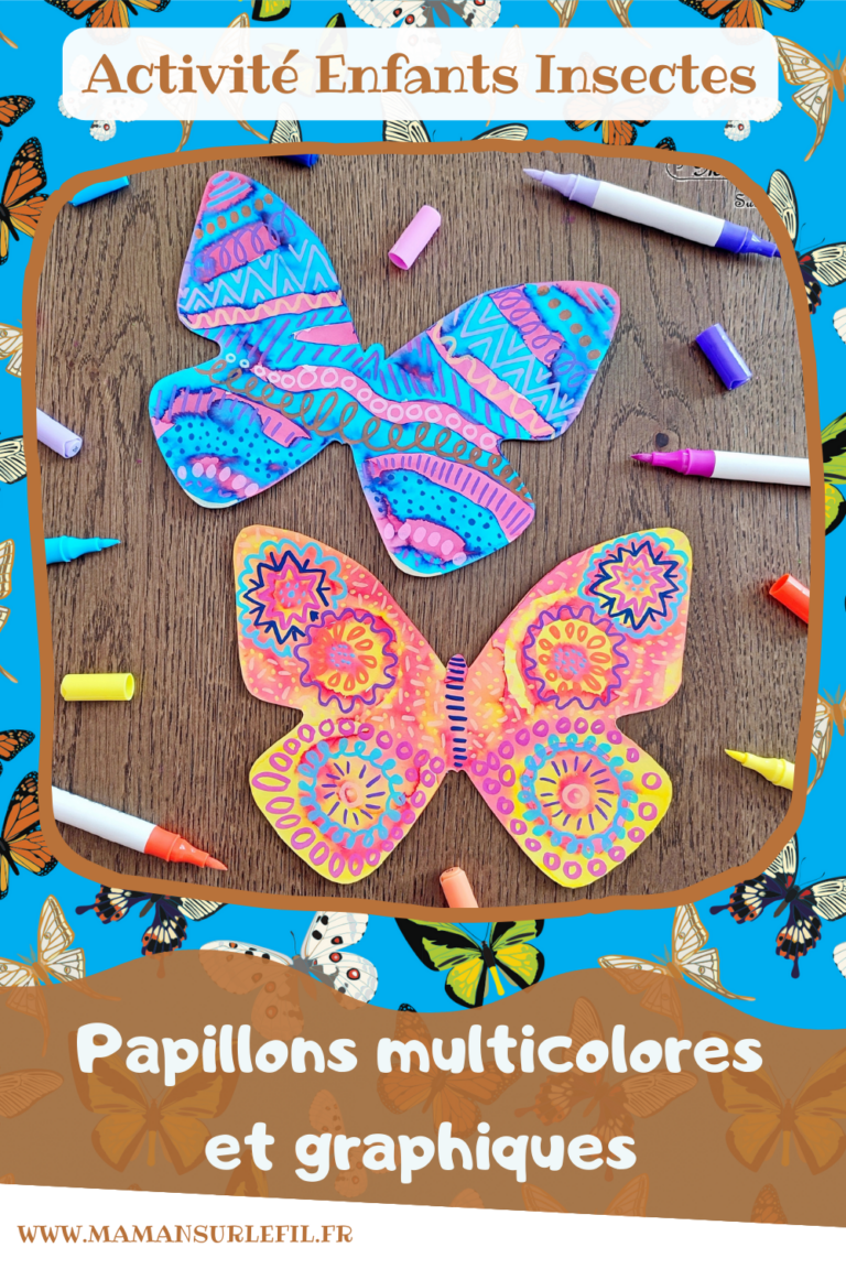 Papillons multicolores Encre et Graphismes {Activité} - Maman Sur Le Fil