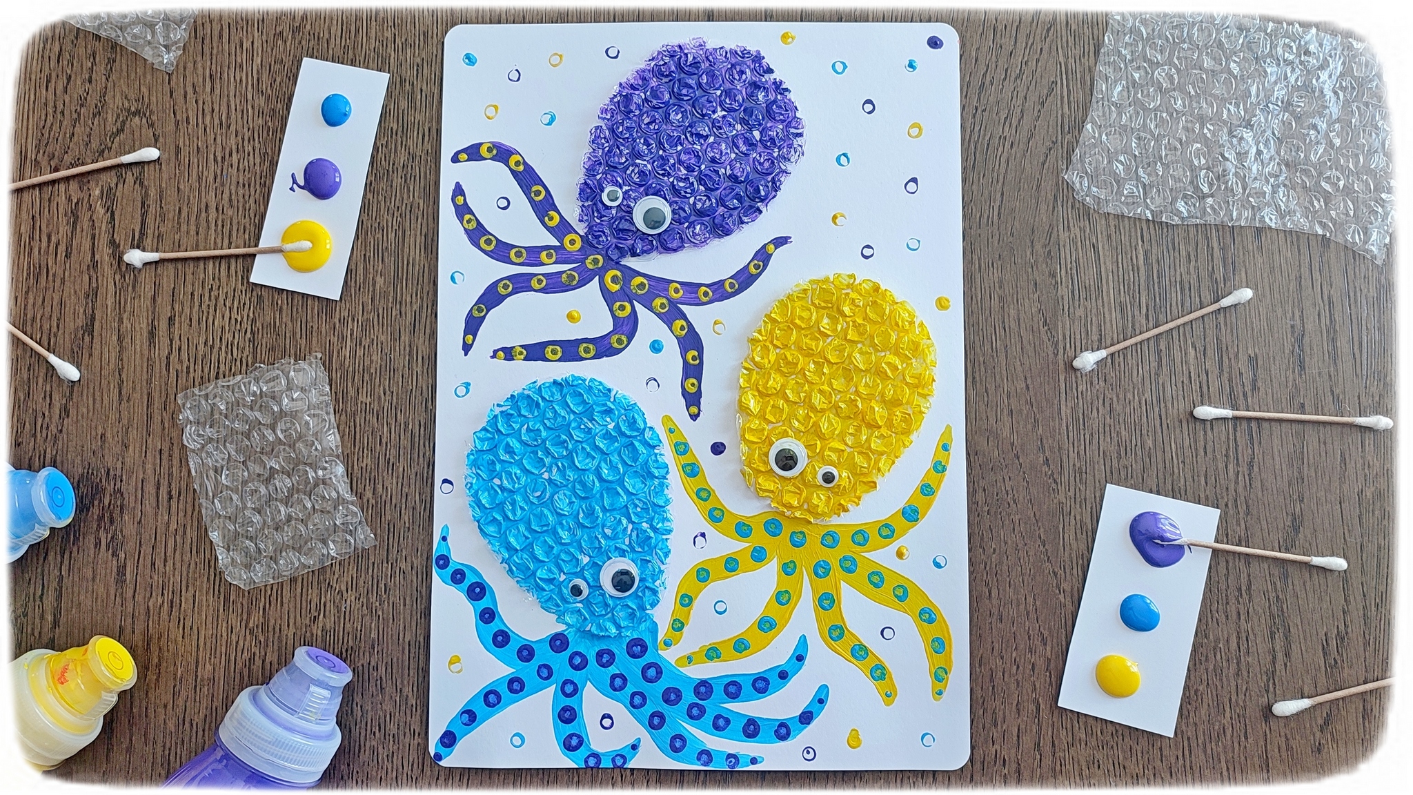 Peindre des pieuvres en papier à bulles {Activité} - Maman Sur Le Fil